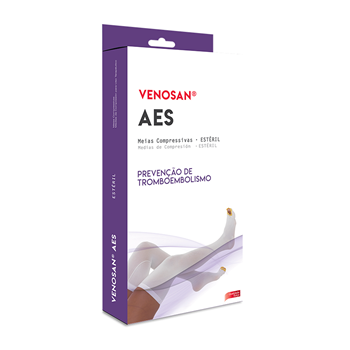 Meia de compressão AD 3/4 18 MMHG pé aberto Anti Trombo AES - VENOSAN ...